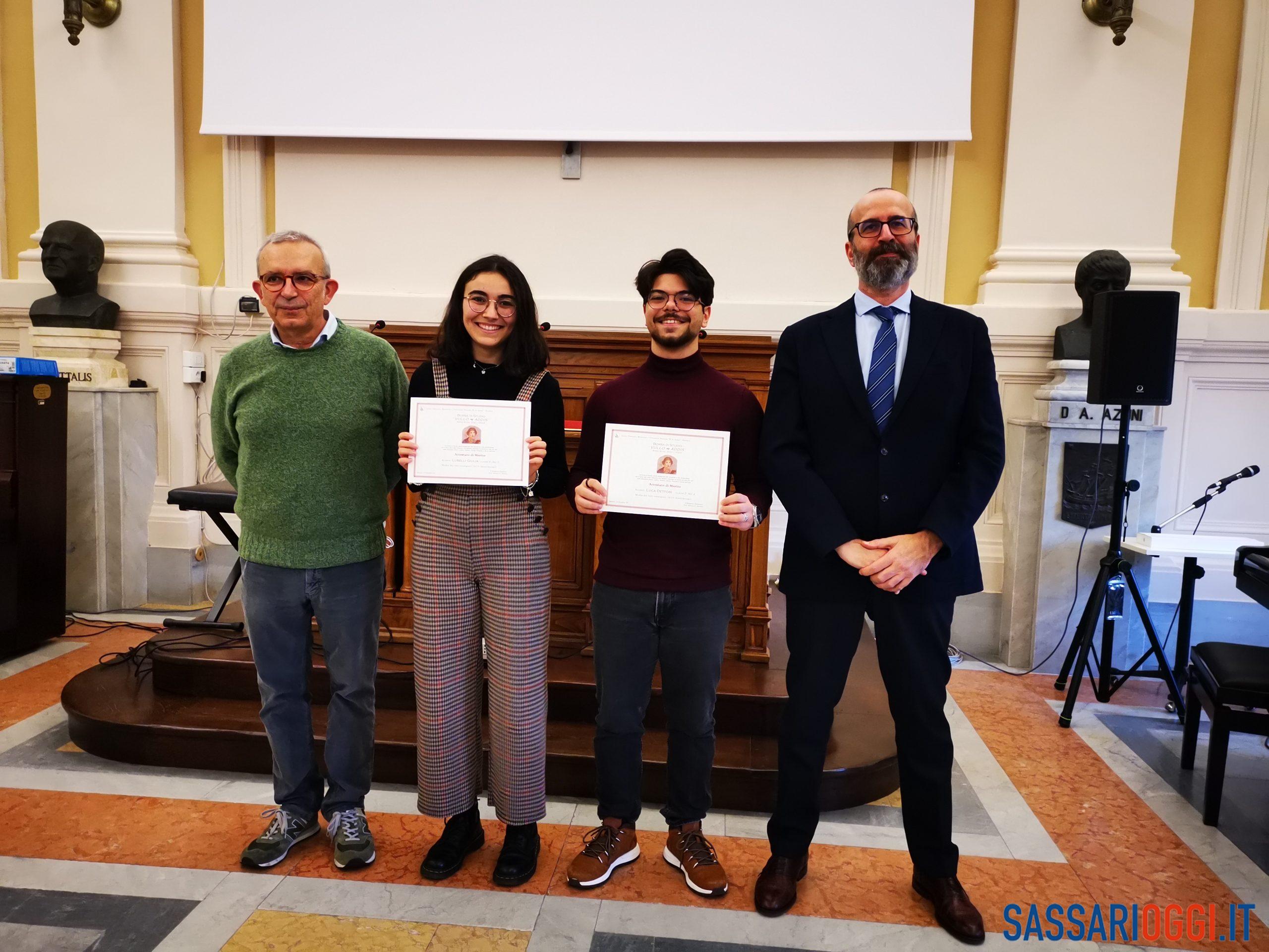 Sassari, due giovani studenti premiati con una borsa di studio