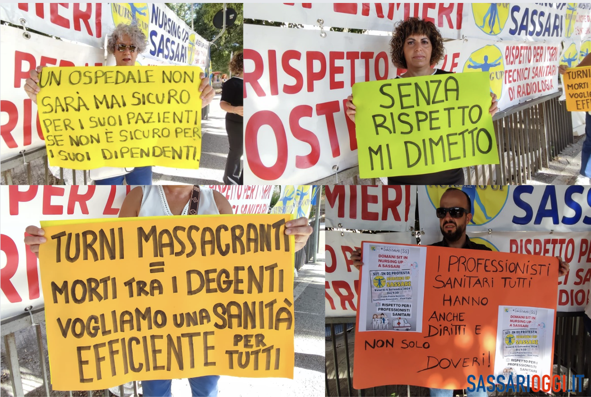 Infermieri protestano contro la sanità a Sassari: “Stipendi da fame”